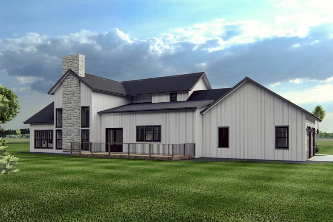 5-Bedroom Two-Story Rustic Farmhouse with a Versatile Loft and Side ...
