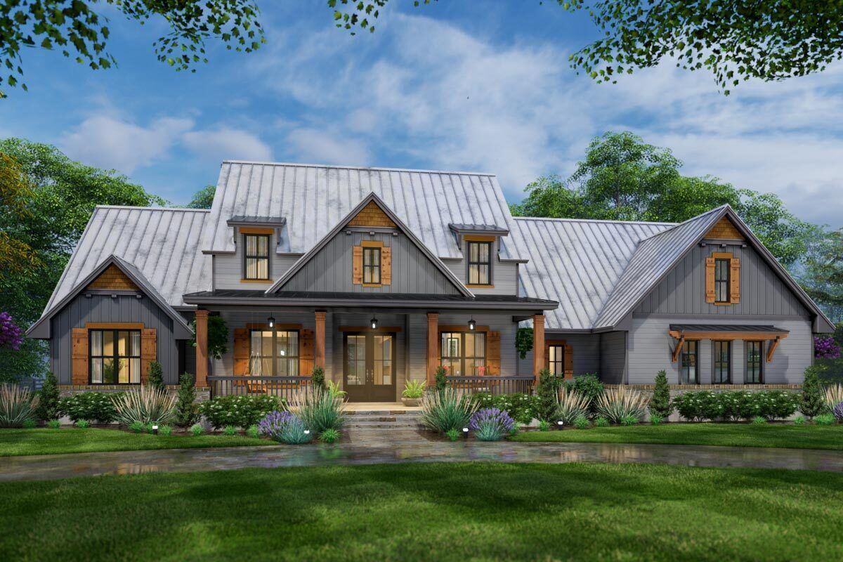 3-Bedroom 1-Story Modern Farmhouse with Loft and Optionally Finished ...