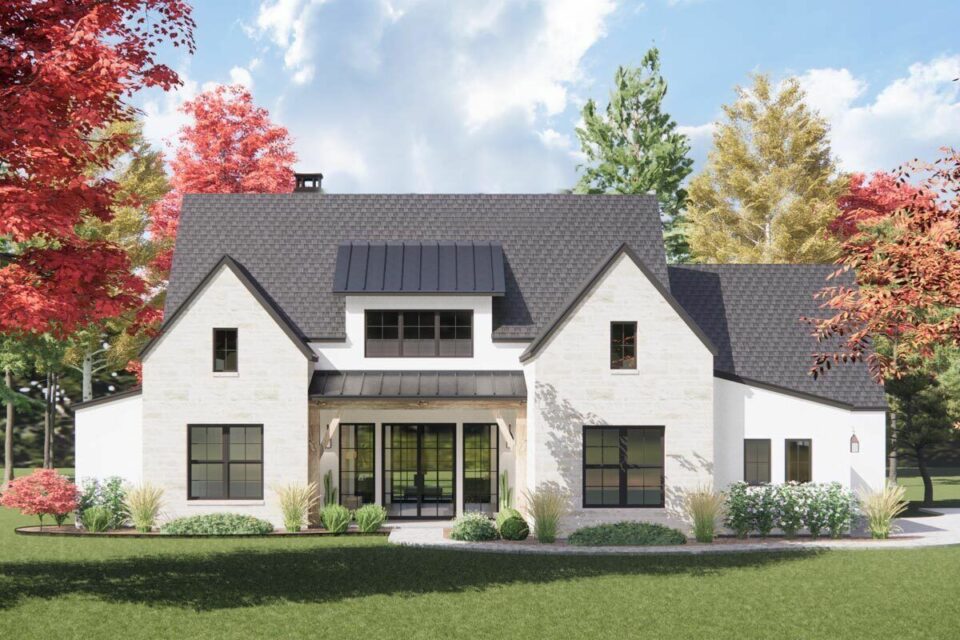 Modern 3-Bedroom 1-Story Farmhouse with Perfect Exterior Symmetry ...