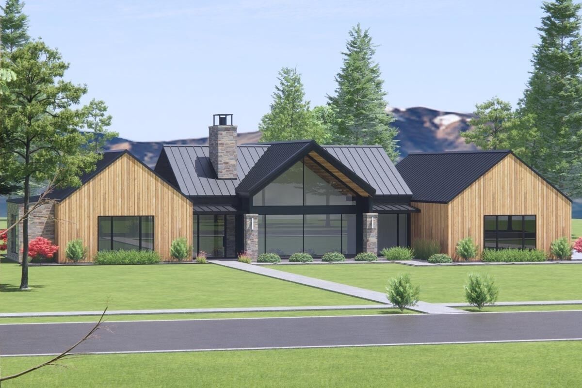 4-Bedroom Single-Story Modern Farmhouse with Opulent Outdoor Spaces ...