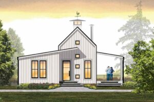 4-Bedroom Single-Story New Acadian House With Brick and Board and ...