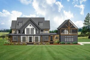 4-Bedroom Single-Story Modern Farmhouse With Home Office and Vaulted ...