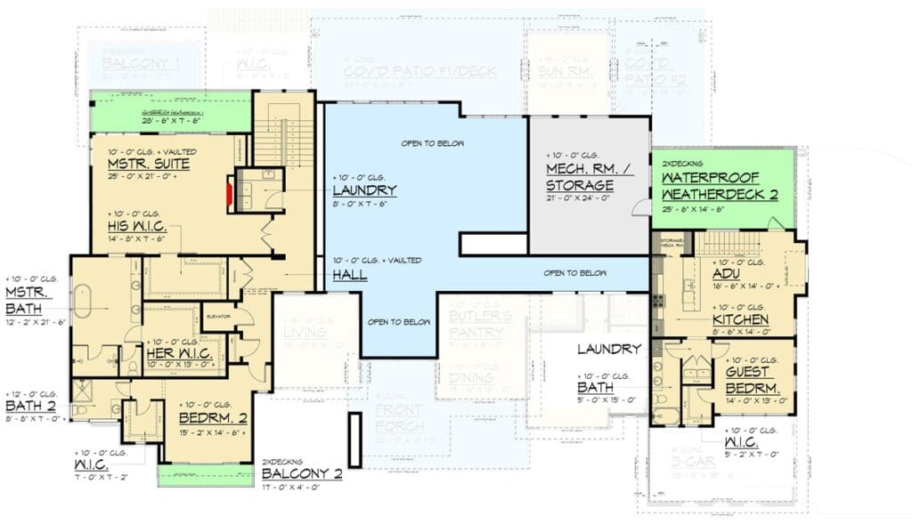 Dual-Story 9-Bedroom Modern House with Attached Apartment (Floor Plan ...