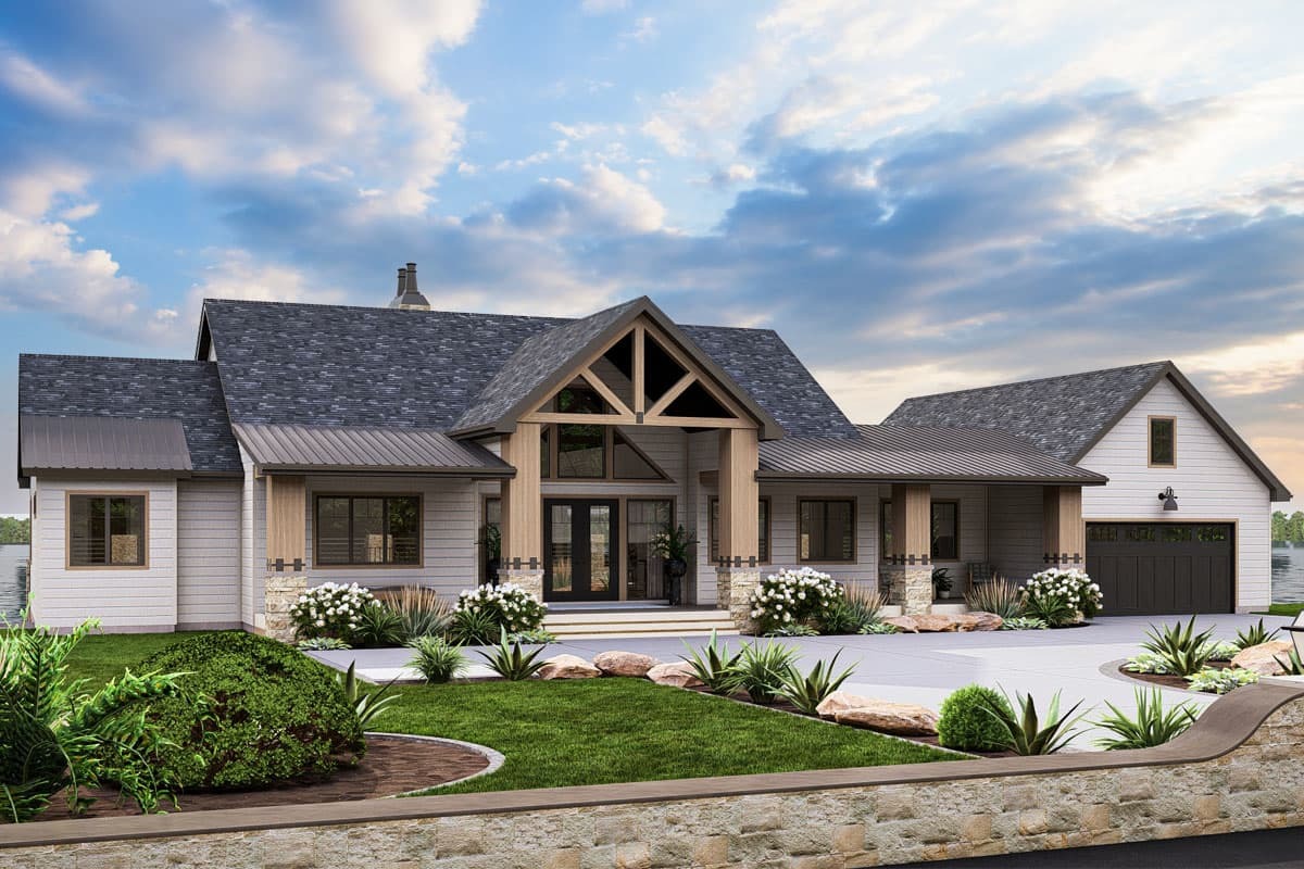 5-Bedroom 1-Story Craftsman Ranch with Optional Lower Level and Front ...