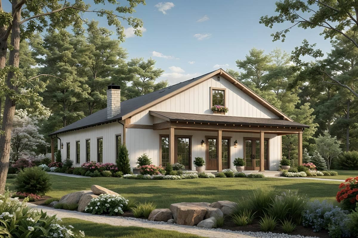 4-Bedroom 1-Story Barndominium with Spacious Open-Concept Great Room ...